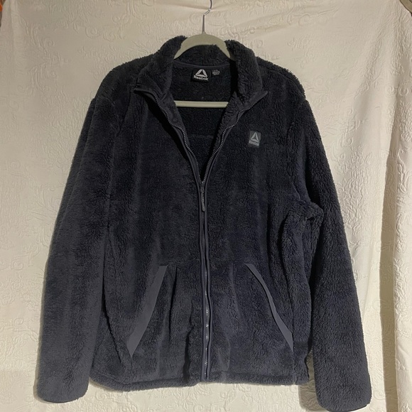 Reebok | Jackets & Coats | Reebok Gray Mens Fleece Size Large | Poshmark
